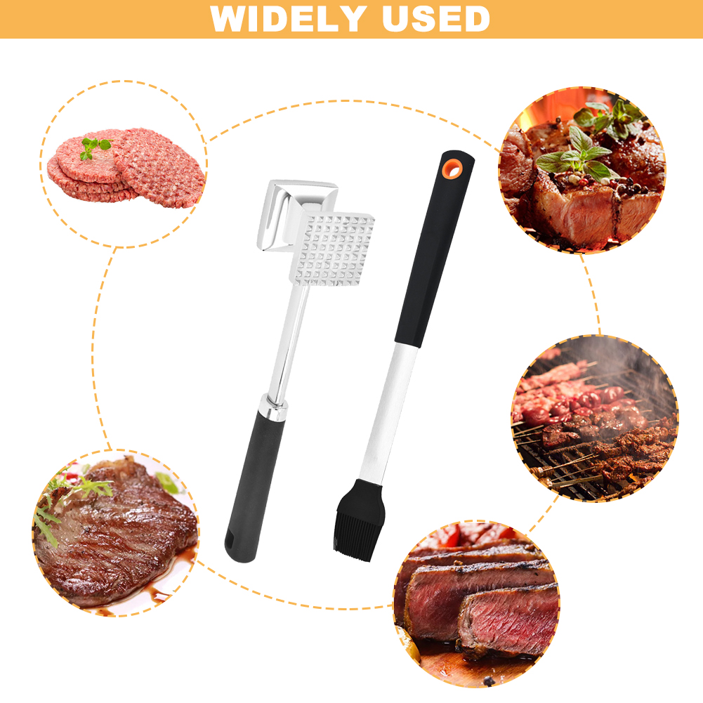 With Barbecue Oil Brush Aluminum Alloy Meat Mallet Steak Fish Cooking ...