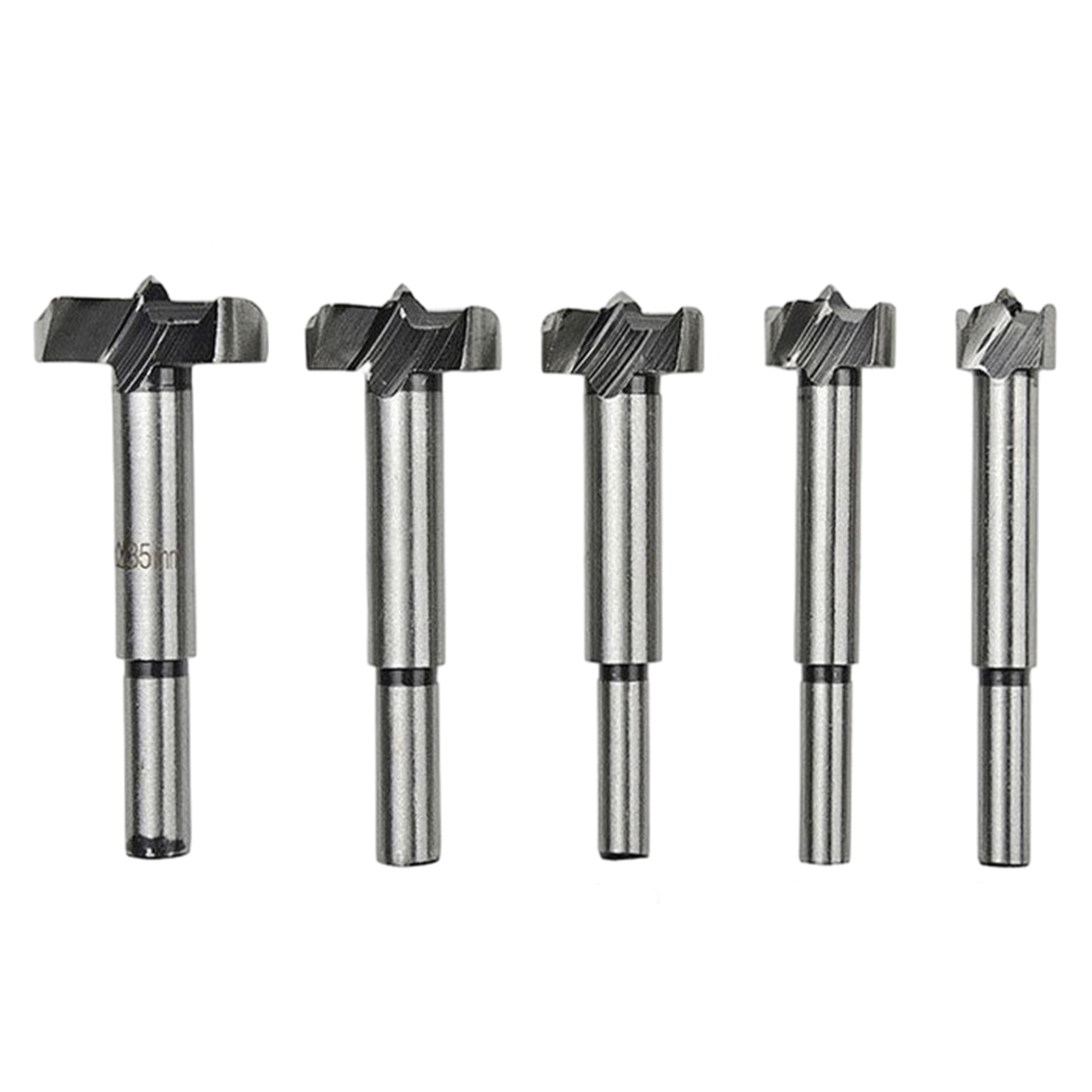 5pcs Forstner Drill Bit Portable Round Shank For Wood DIY Hole Alloy ...
