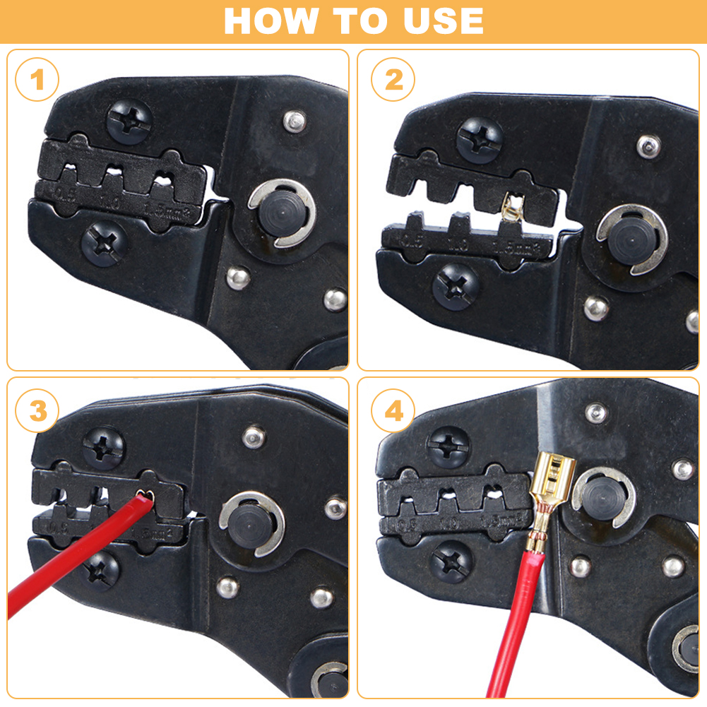 Adjustable Crimping Plier Wire Carbon Steel Ratchet Tool Insulated Terminals | eBay