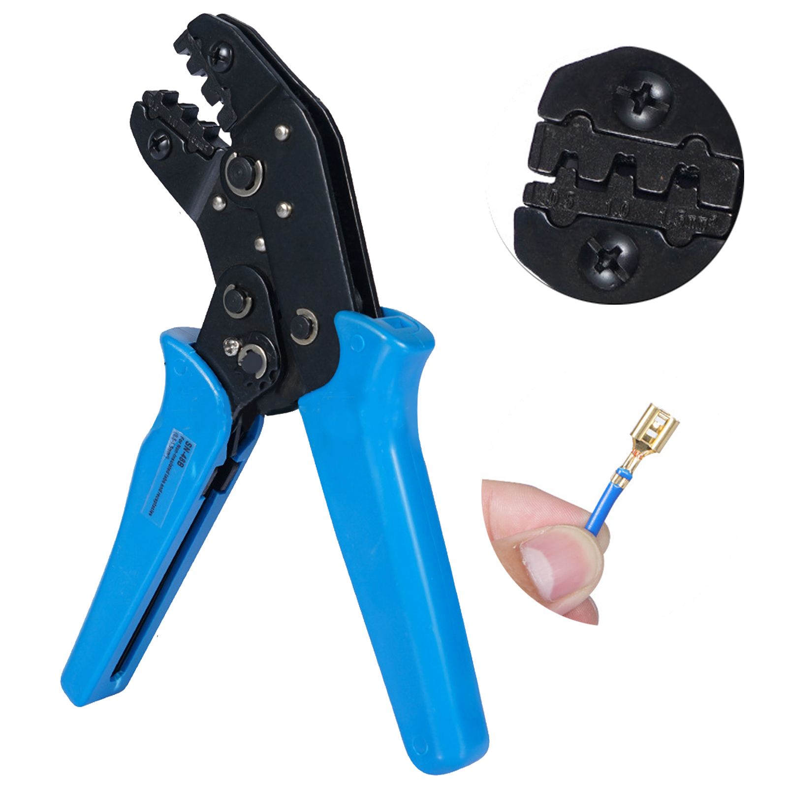 Adjustable Wire Insulated Terminals Crimping Plier Ergonomic Handle Ratchet Tool | eBay