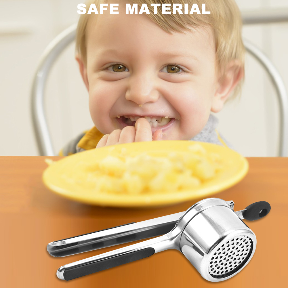 With 3 Interchangeable Strainer Stainless Steel Potato Masher Non Slip ...