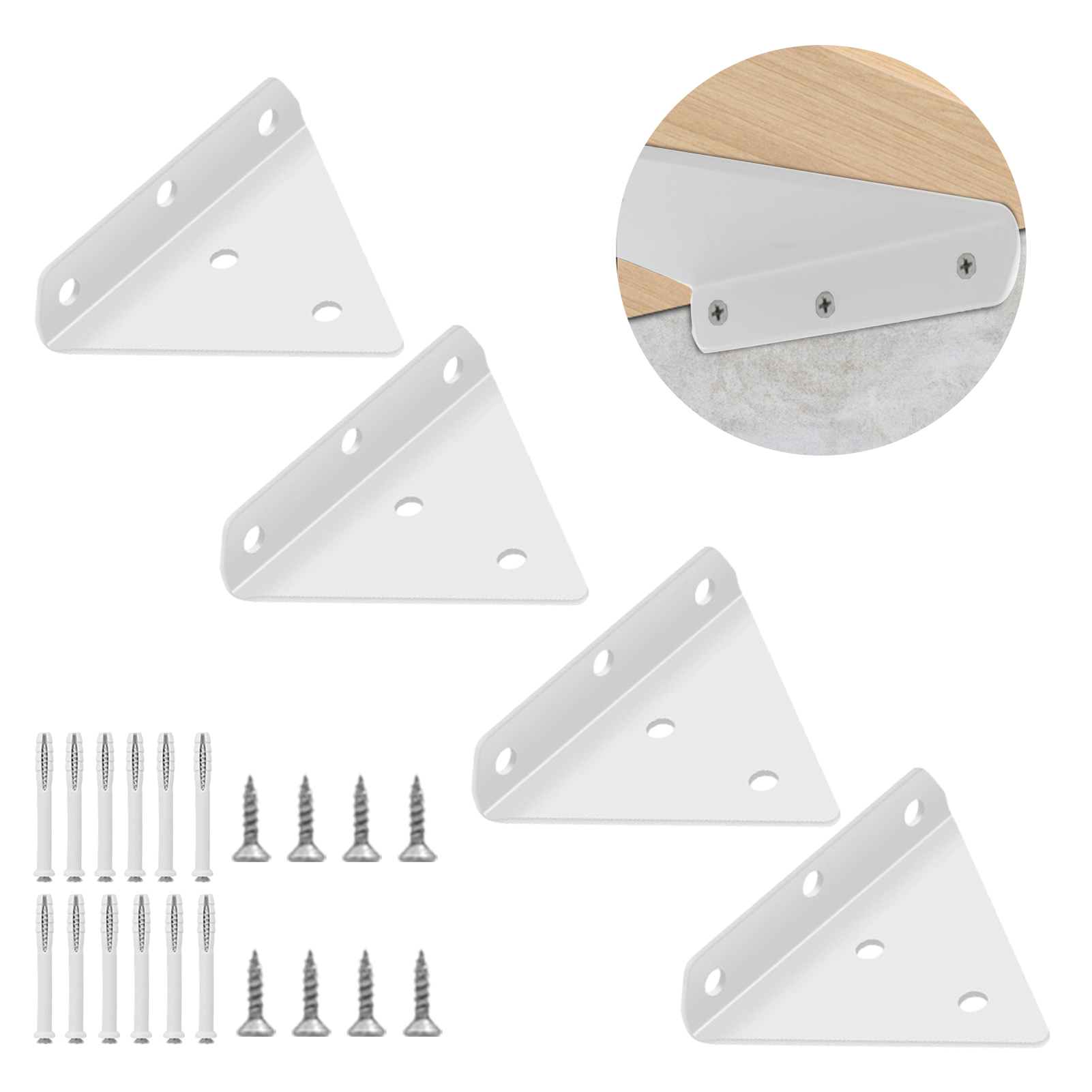 4pcs Garden Invisible Triangle Shelf Bracket Support Floating Wall ...