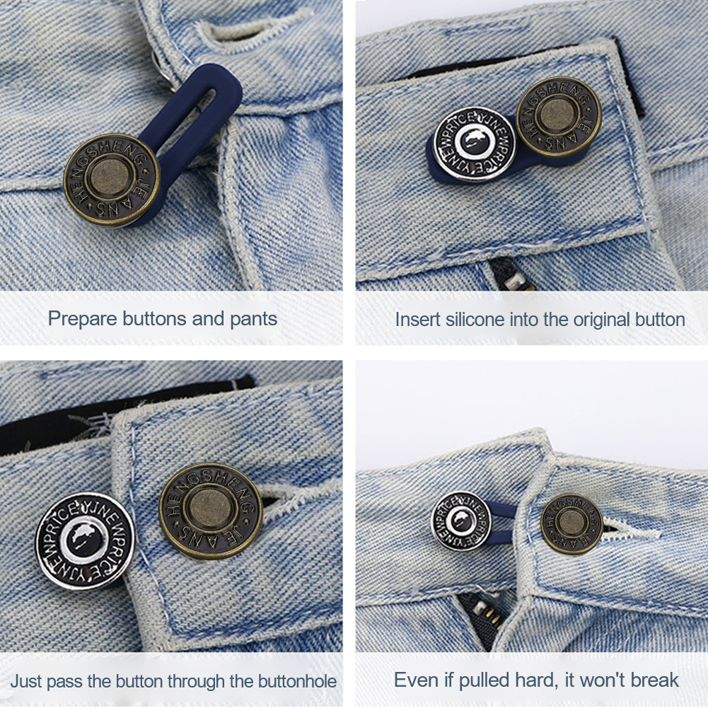 10pcs Adjustable Elastic Jeans Maternity For Shirt Dress Pants Button ...