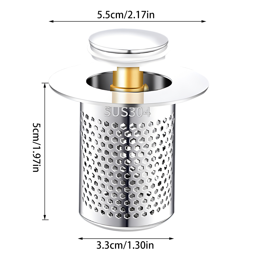 2pcs Removable Kitchen For Sink Hair Hotel Odors Drain Strainer Rebound ...