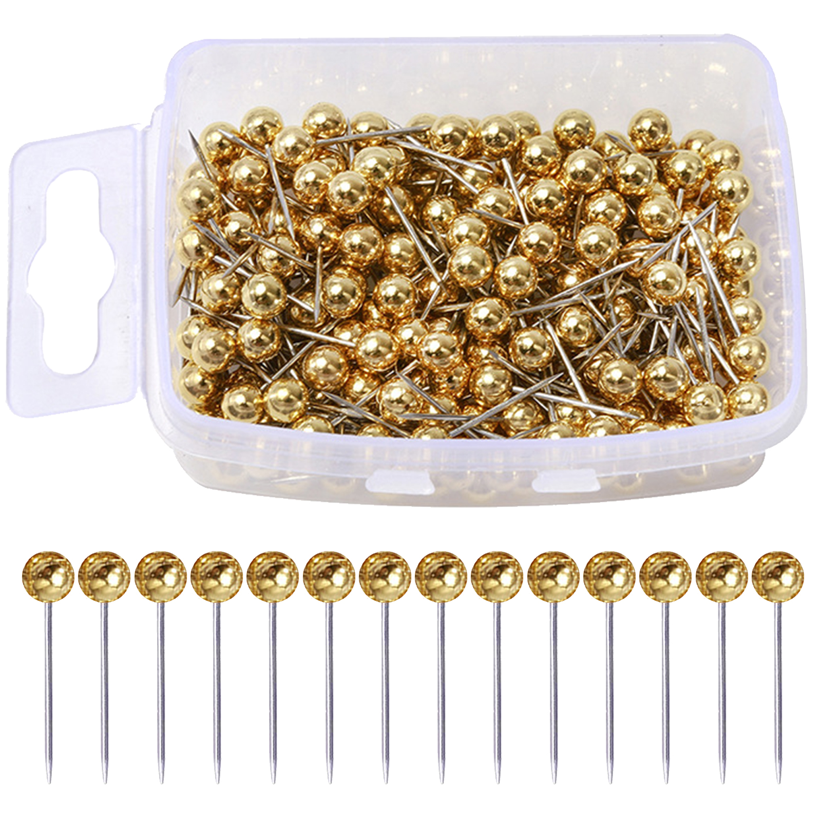 200pcs Push Pin Small Plastic Head Steel Point School Reusable With ...