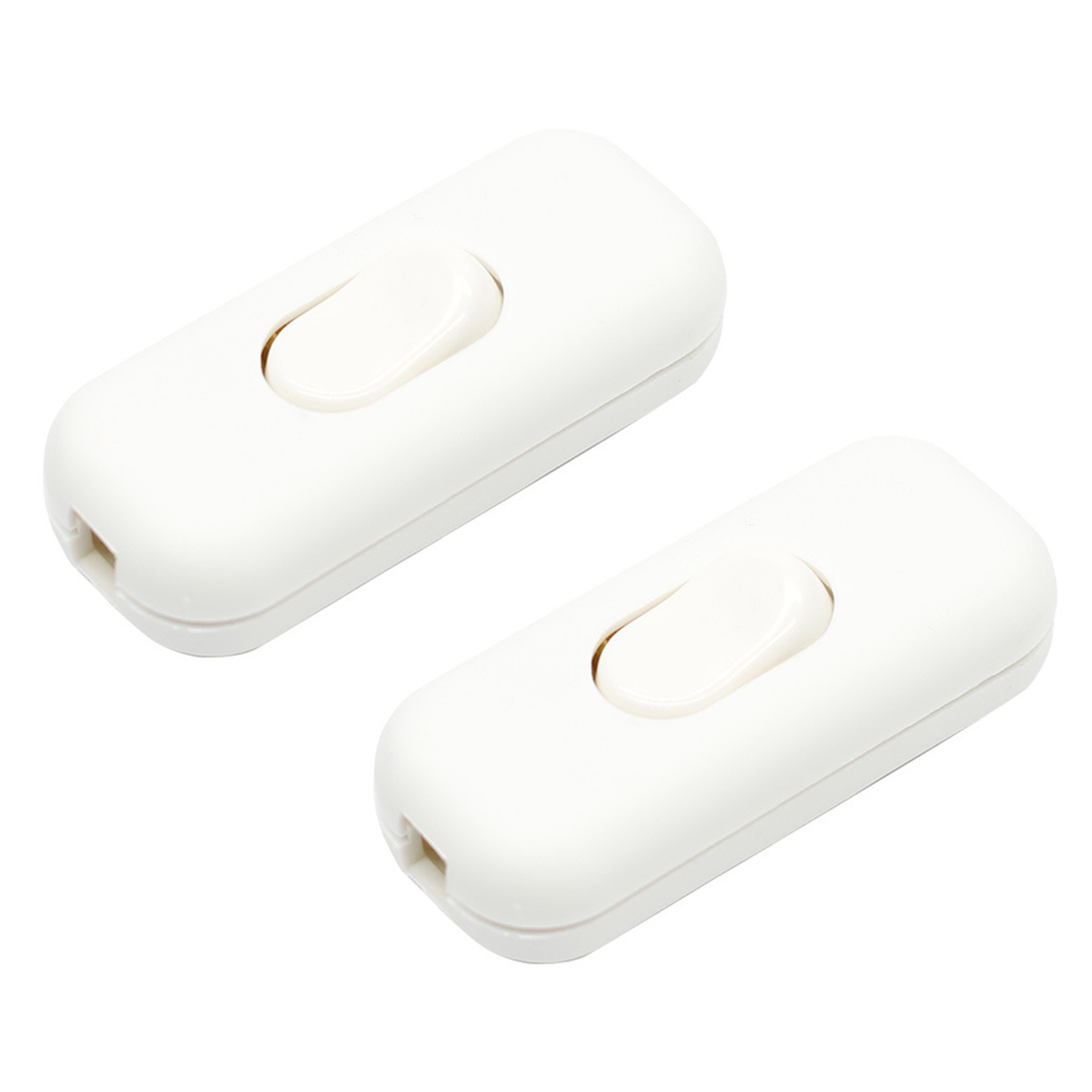 2pcs For Desk Lamp In Line On Off Plastic Double Pole Switch White 6A ...