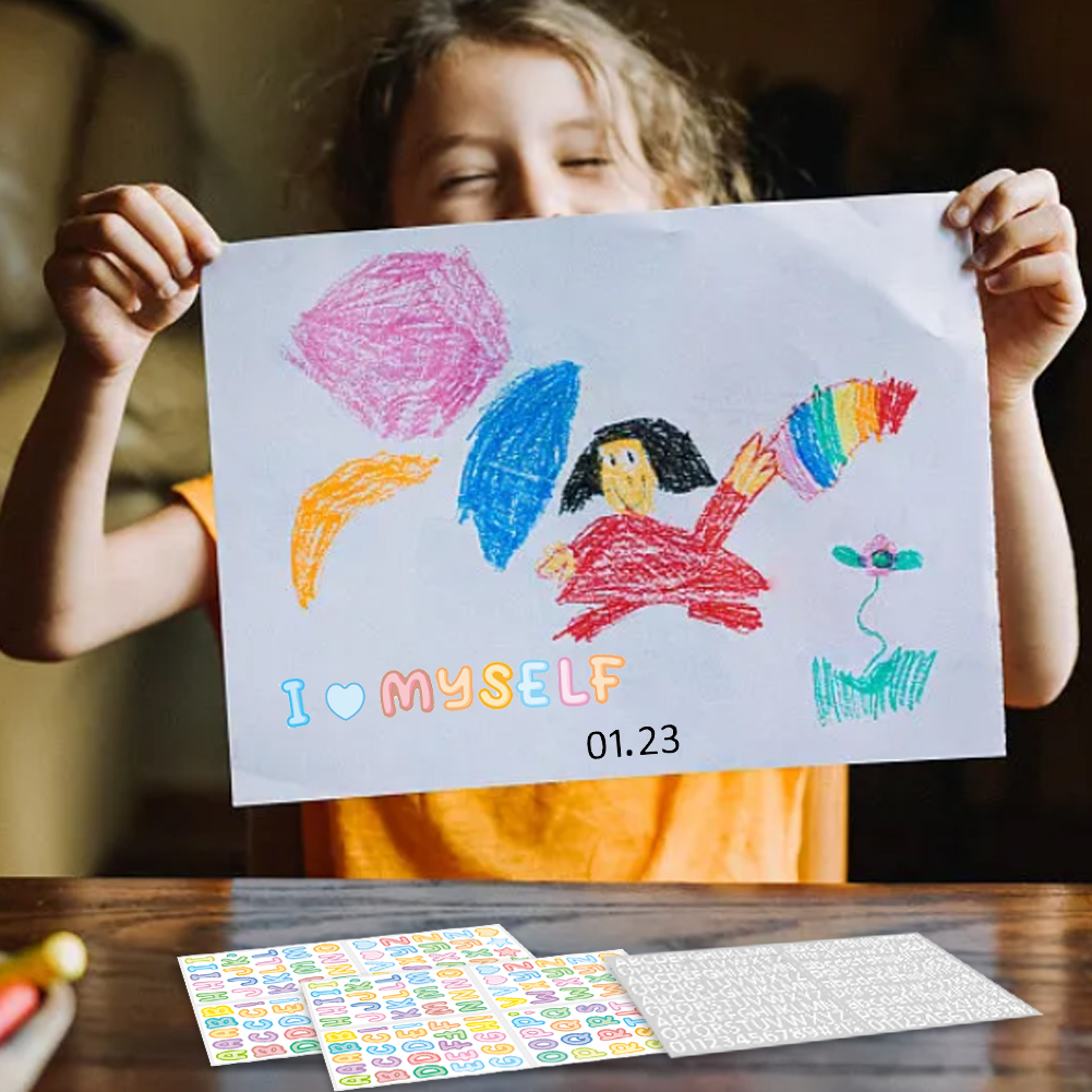 8sheets/1062pcs Window Alphabet Number Letter Sticker SelfColorful | eBay