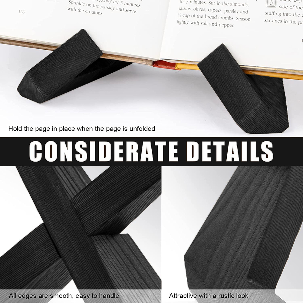 Solid Wood Universal Cookbook Stand For Reading Gift Countertop Cross ...