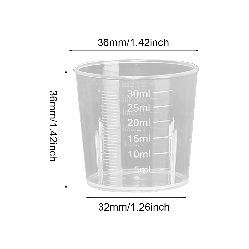 10pcs 30ml Transparent Graduated Cylinder Mixing Measuring Cup Baking ...