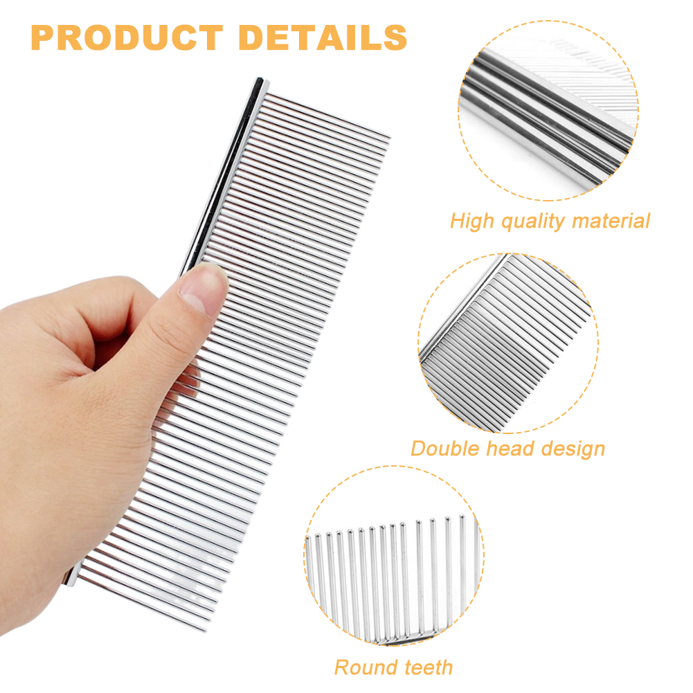 Dirt Removal Pet Comb Gift Dogs Cats Stainless Steel Home Salon Fur ...