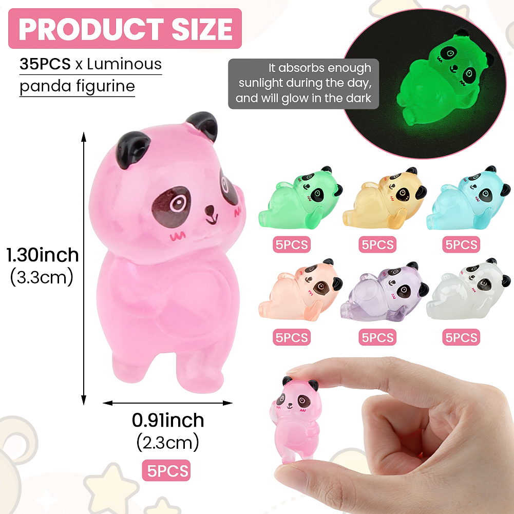 35pcs Garden Assorted Color DIY Party Favor Home Decor Luminous Panda ...