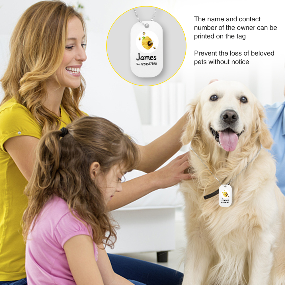 Set etichette cane etichetta ID ciondoli in alluminio 23,6 pollici catena sublimazione vuoto nuovo