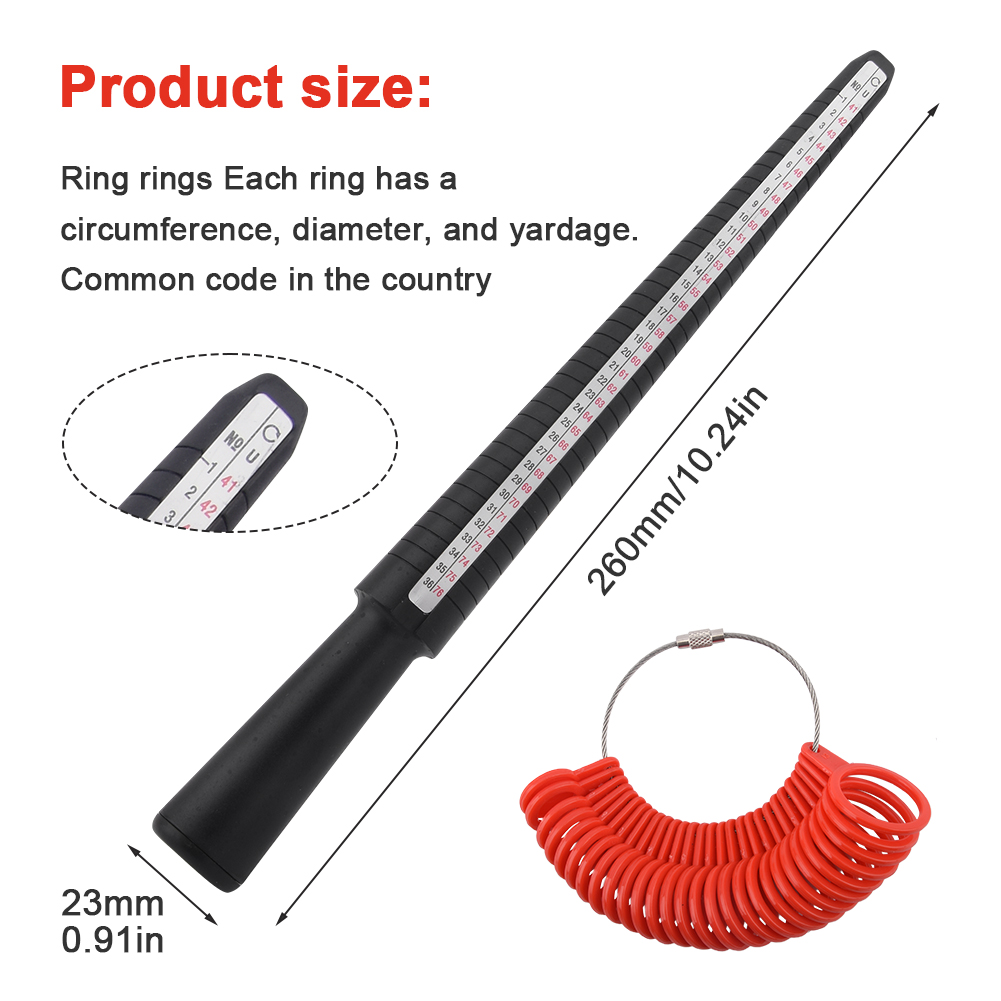 JEWELRY MEASURING RULER Metal Gauge Ring Sizer Clear Scale Finger Easy ...