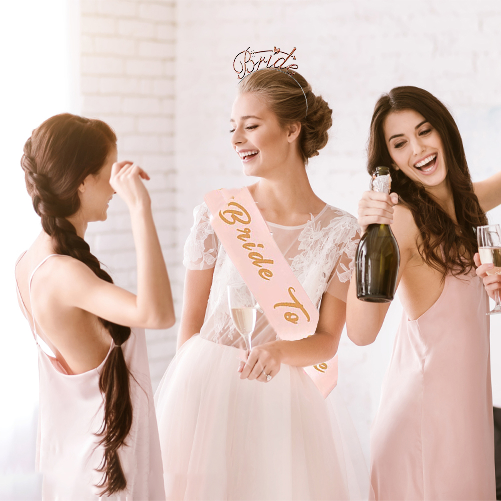 16pcs Rose Gold Foldable Bridal Shower Gift Hen Party Accessories Bride ...