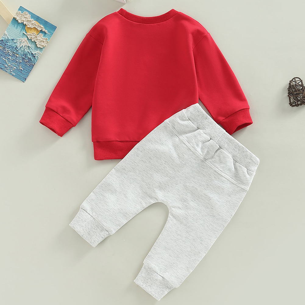 2 pz Set Abbigliamento Bambino Soft Lover Bambino San Valentino Felpa Giornaliera Poliestere