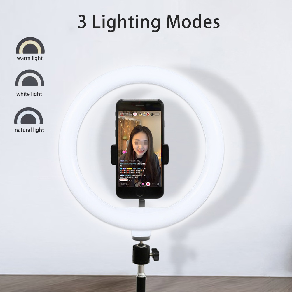 Lampada di riempimento 13 pollici con supporto telefono luce ad anello LED live streaming 3 modalità video