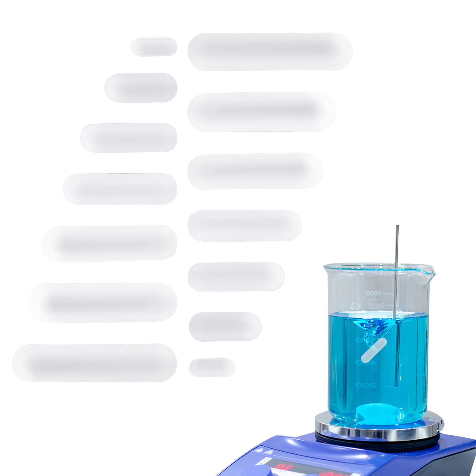 14pcs For Lab Science Mixer Rod Magnetic Stir Bar Set Chemical ...