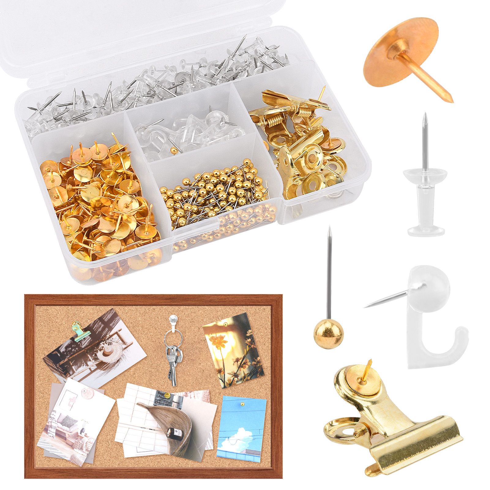 465pcs/set Wall Hanging Portable Gold Multifunctional For Cork Board ...