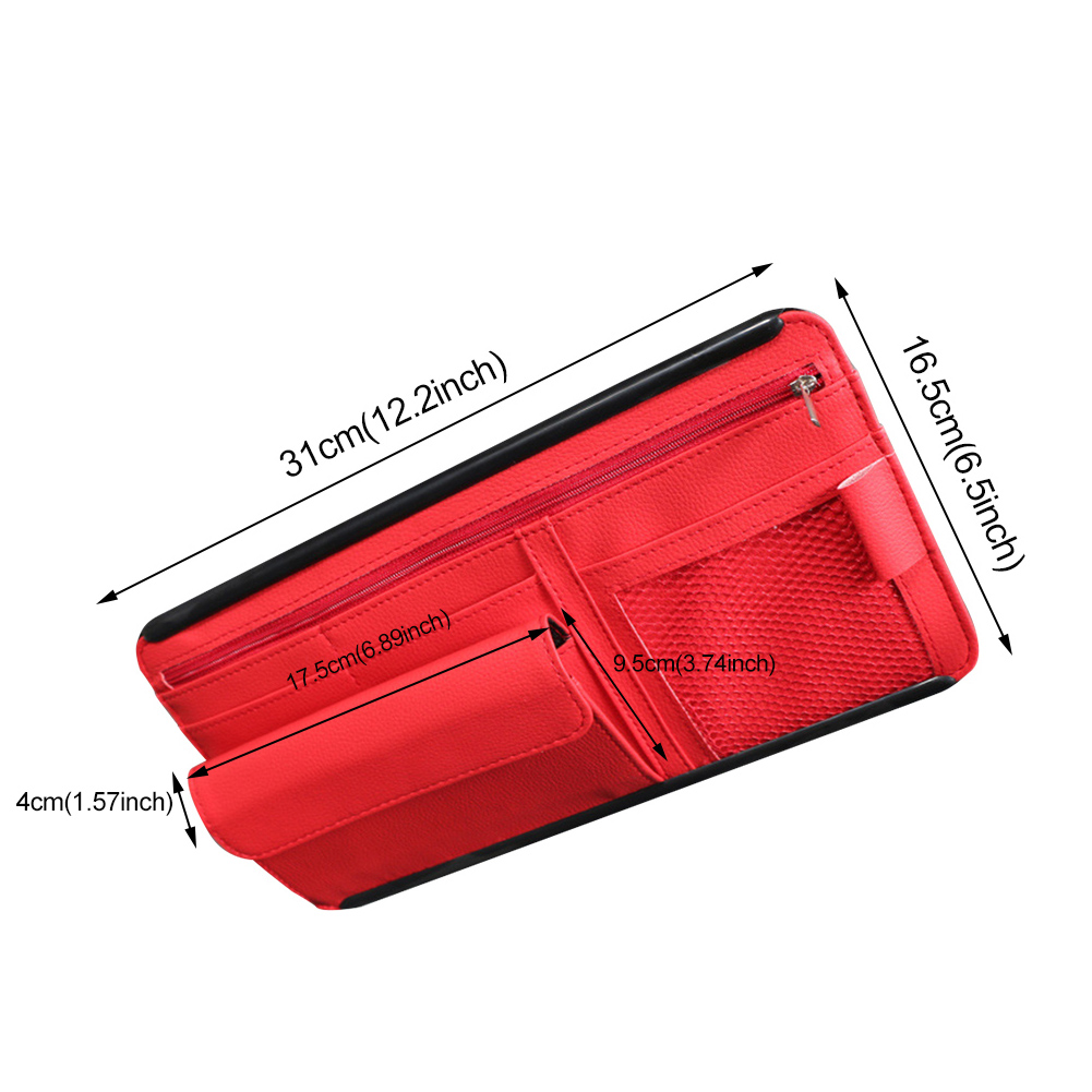 Per Occhiali Carta Auto Visiera Sole Organizer Borsa Documenti Portaoggetti Cerniera Auto