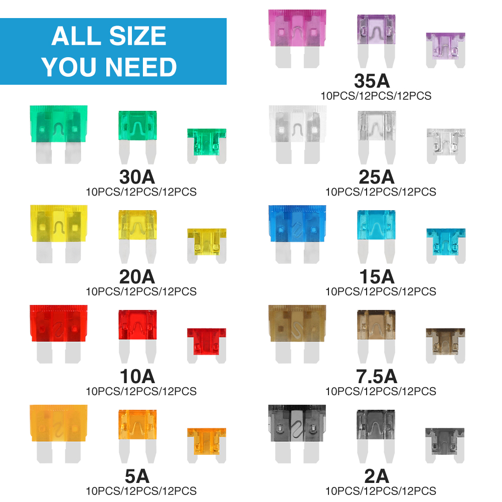 306 pz kit fusibili per auto di ricambio assortiti standard