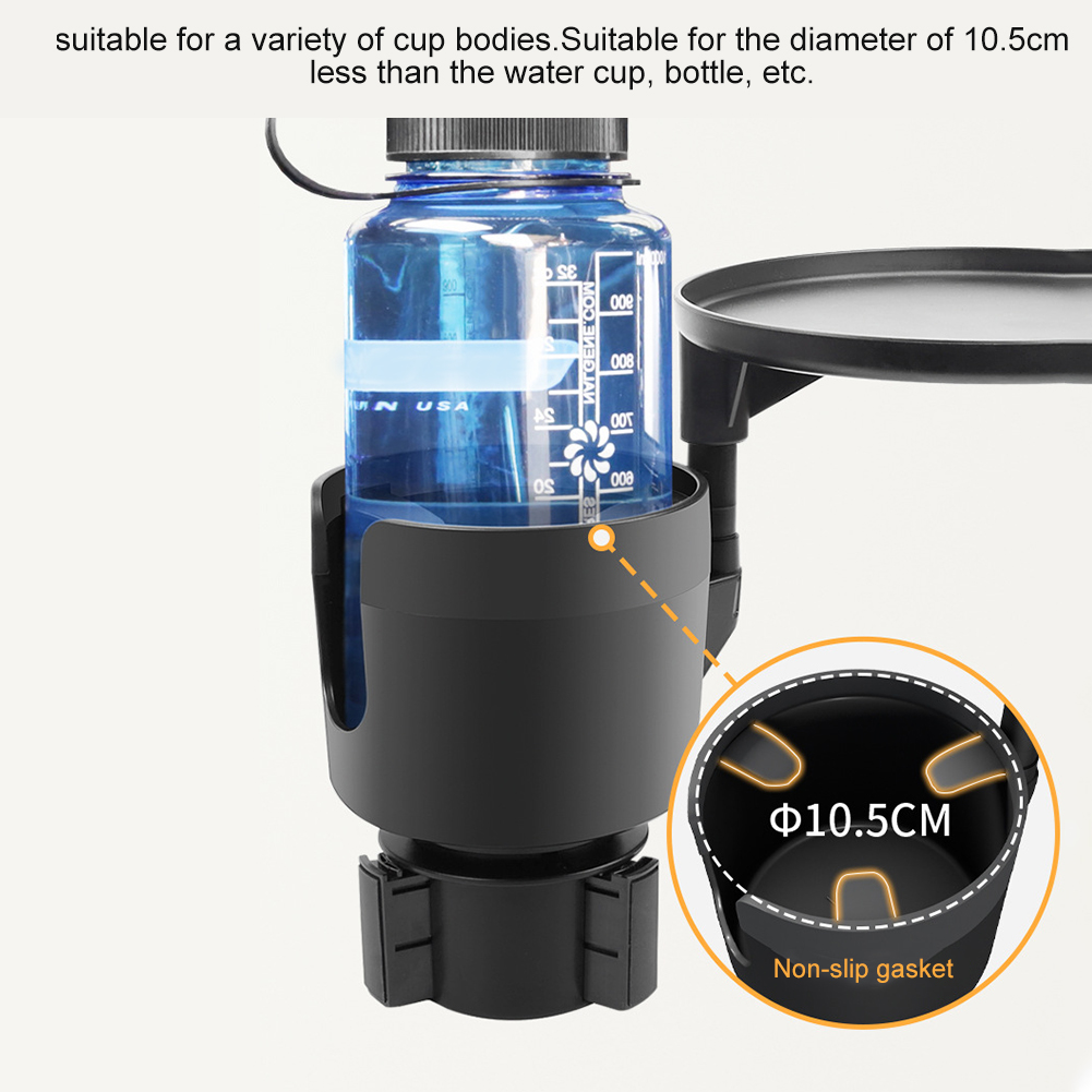 Supporto tazza auto flessibile 2 in 1 ABS organizer auto guida vassoio cibo antiscivolo