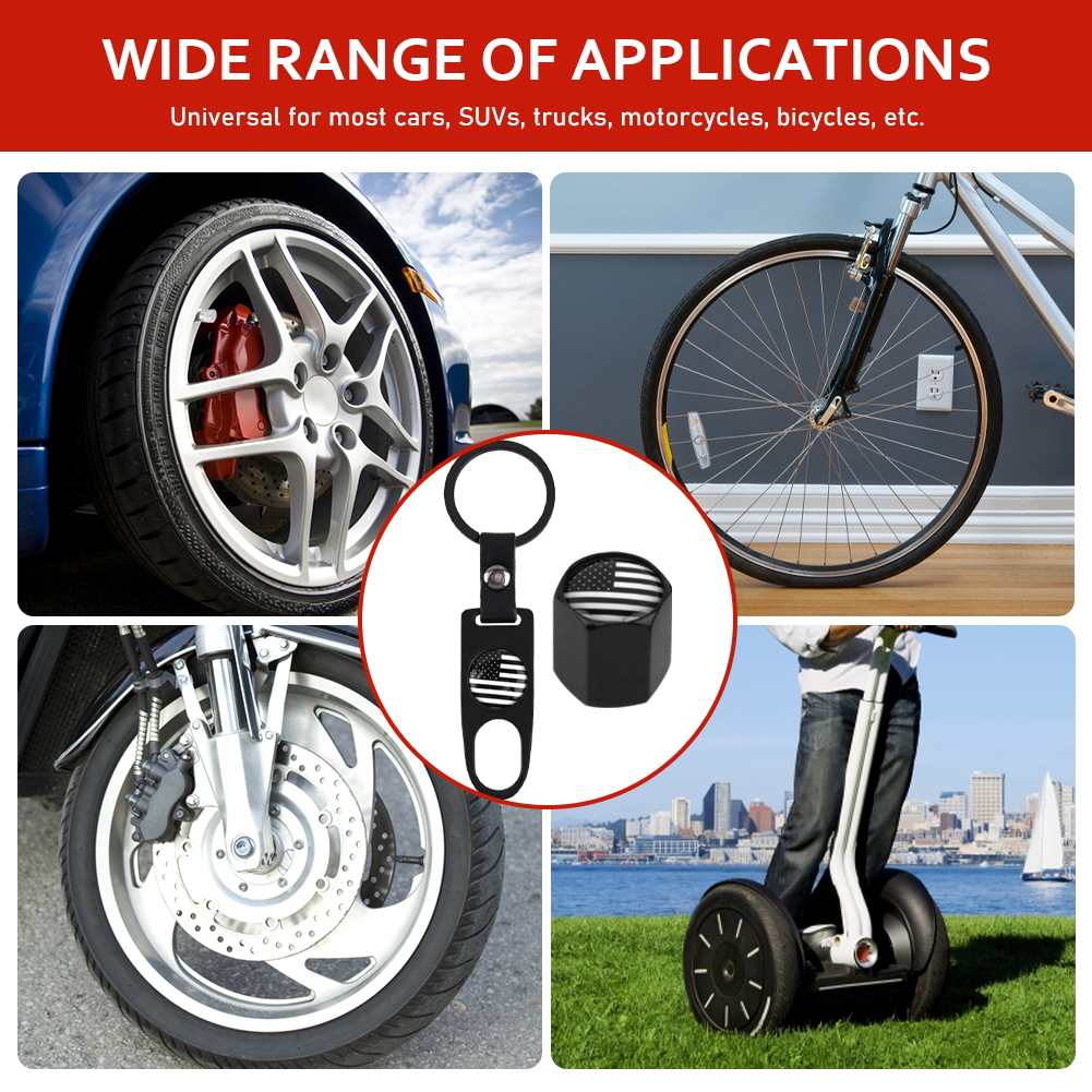 8 pz copripolvere bandiera americana pneumatico universale con valvola a chiave tappo stelo camion