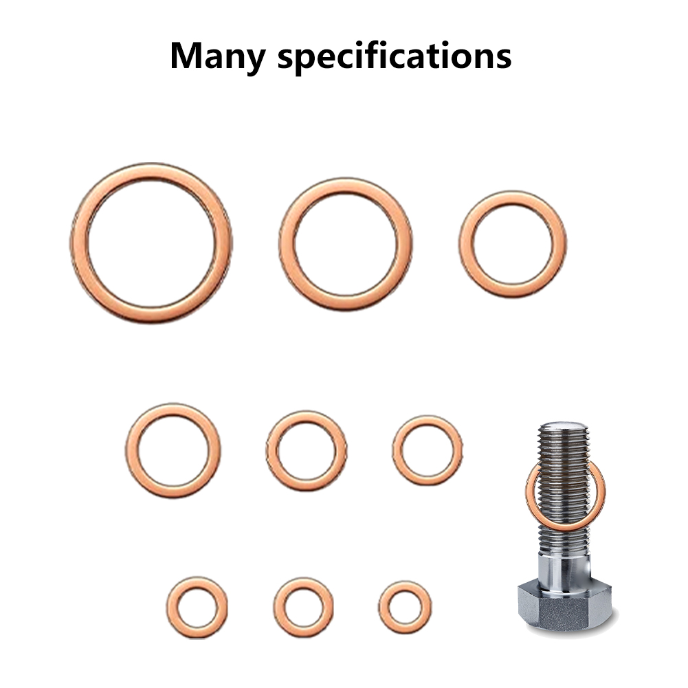 200pcs Flat Gasket Reduce Pressure Copper Washer With Sorting Box ...